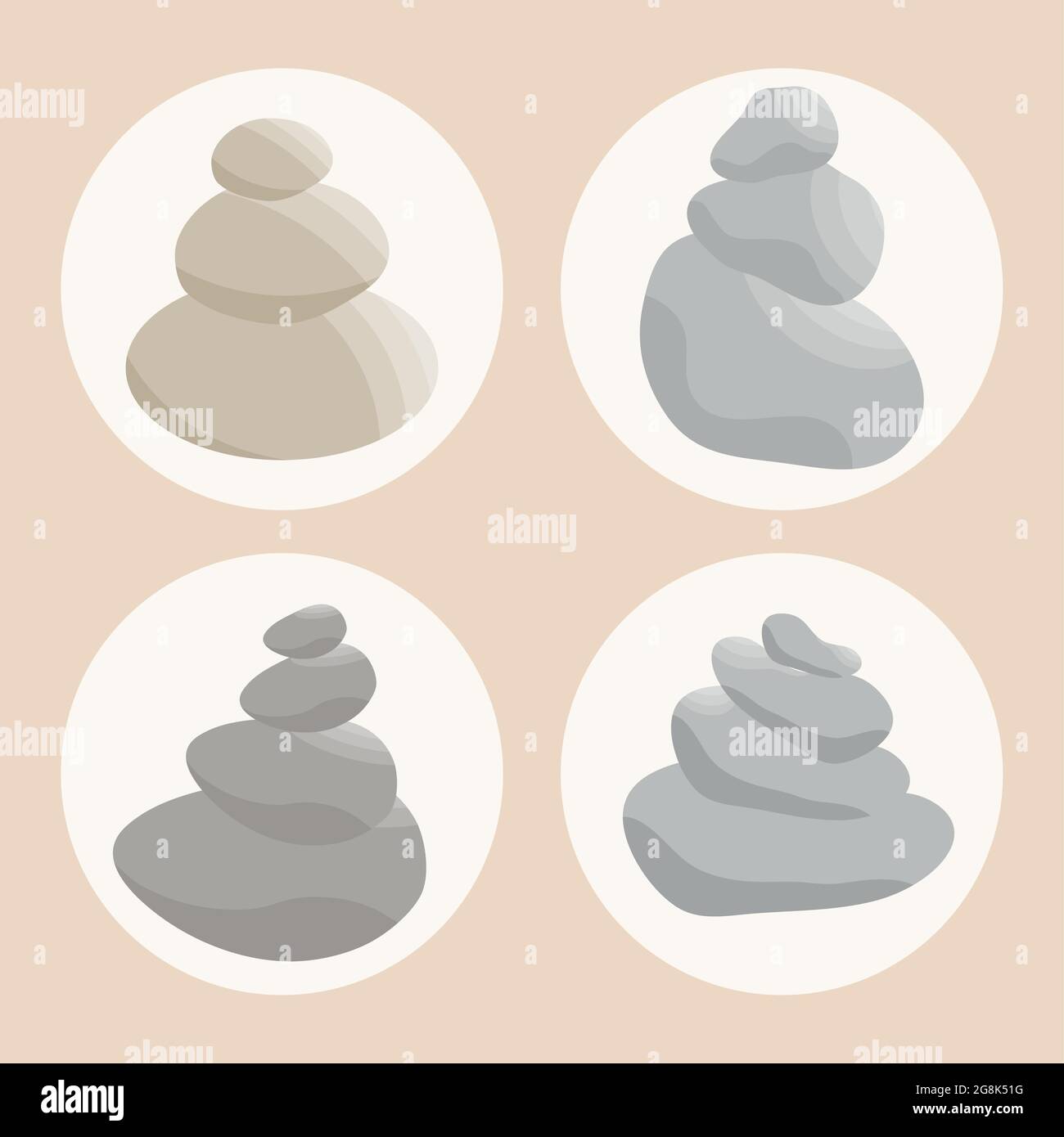 Pebble rock stone stack balance pile Stock Vector Images - Alamy