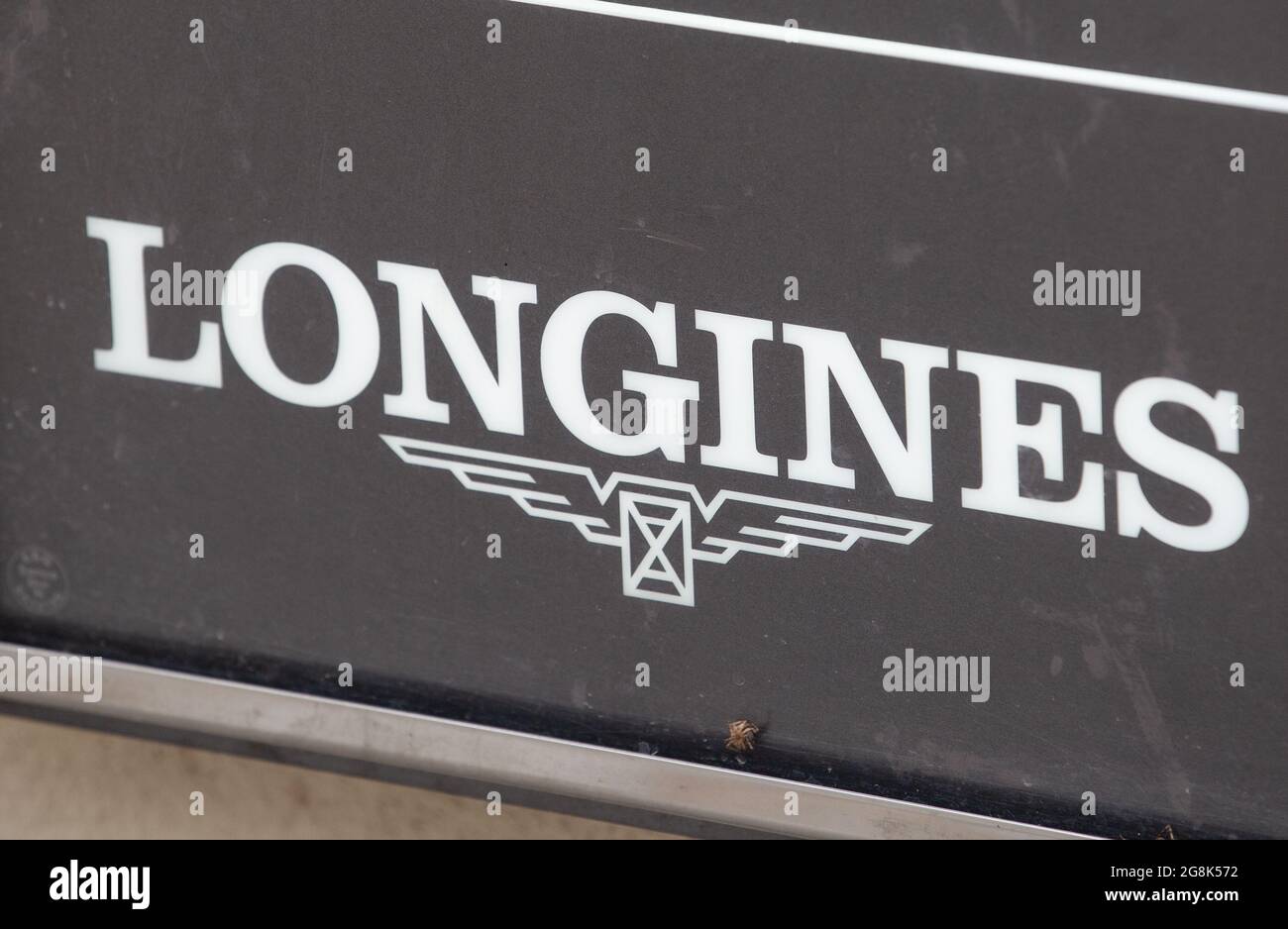 Logo und Schriftzug von Longines. (Photo by Alexander Pohl/Sipa USA ...