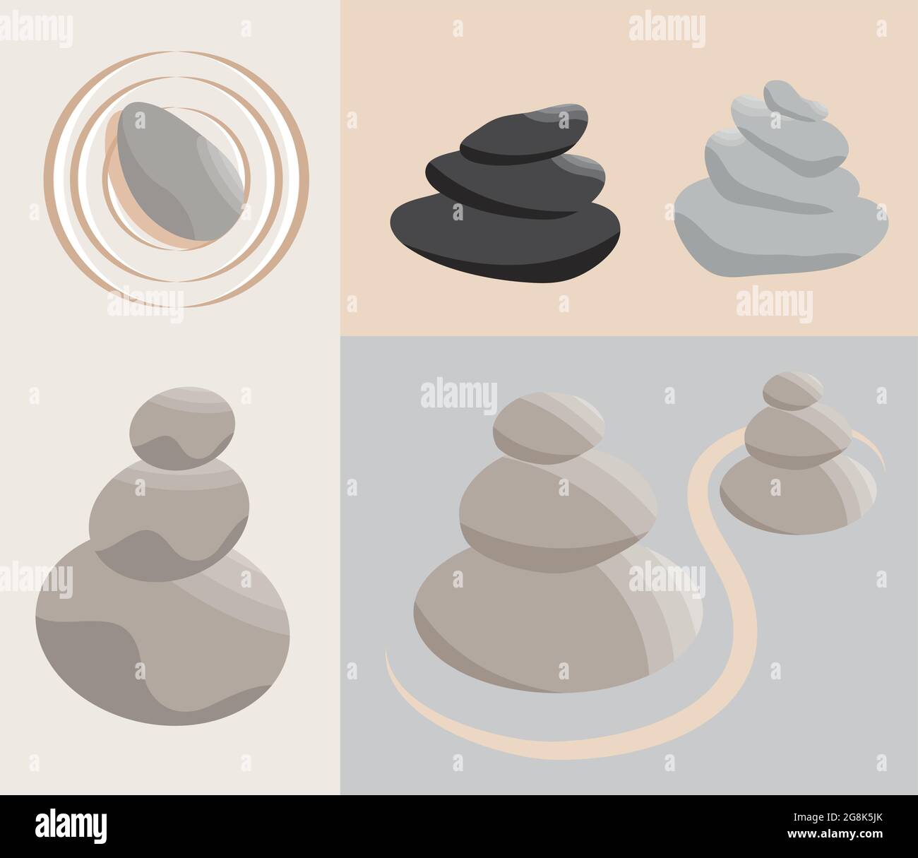 zen garden with stacked stones Stock Vector Image & Art - Alamy