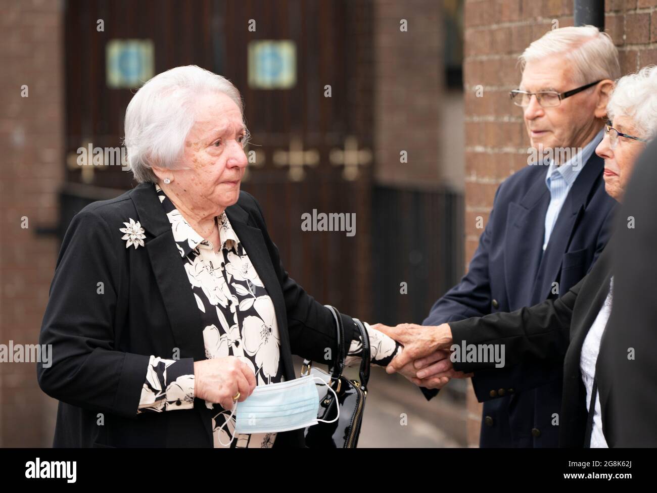 Mary Gallagher at the funeral of her husband and former Celtic player ...