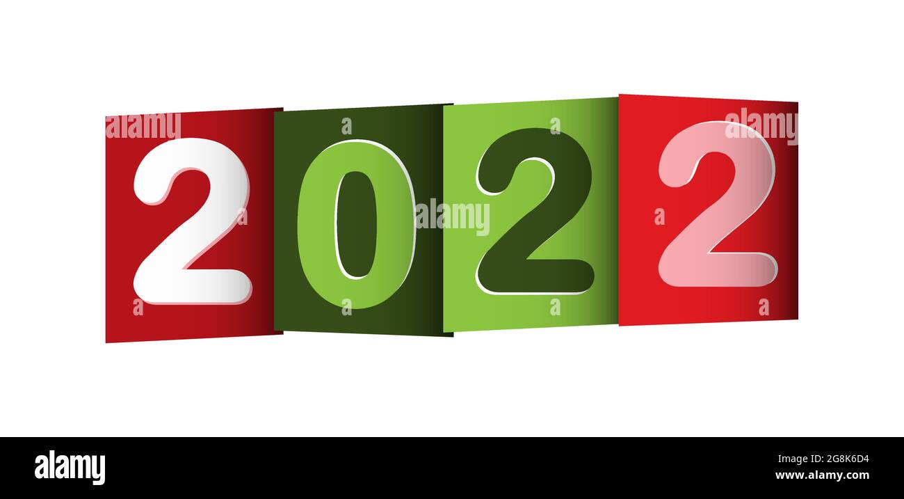 number 2022 on square sheets. The new year is 2022. Merry Christmas and ...