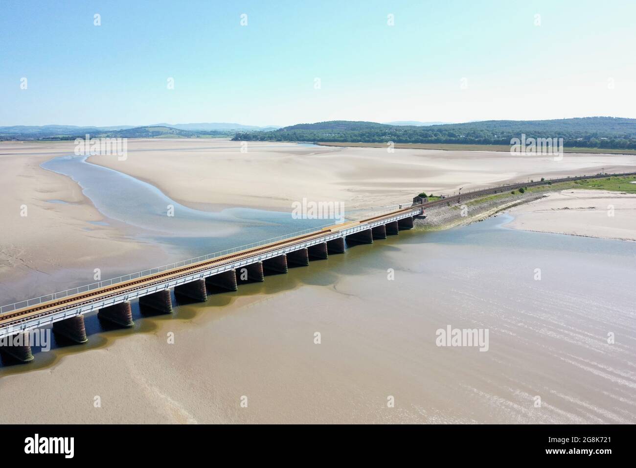 Arnside viaduct rail bridge by drone Stock Photo - Alamy