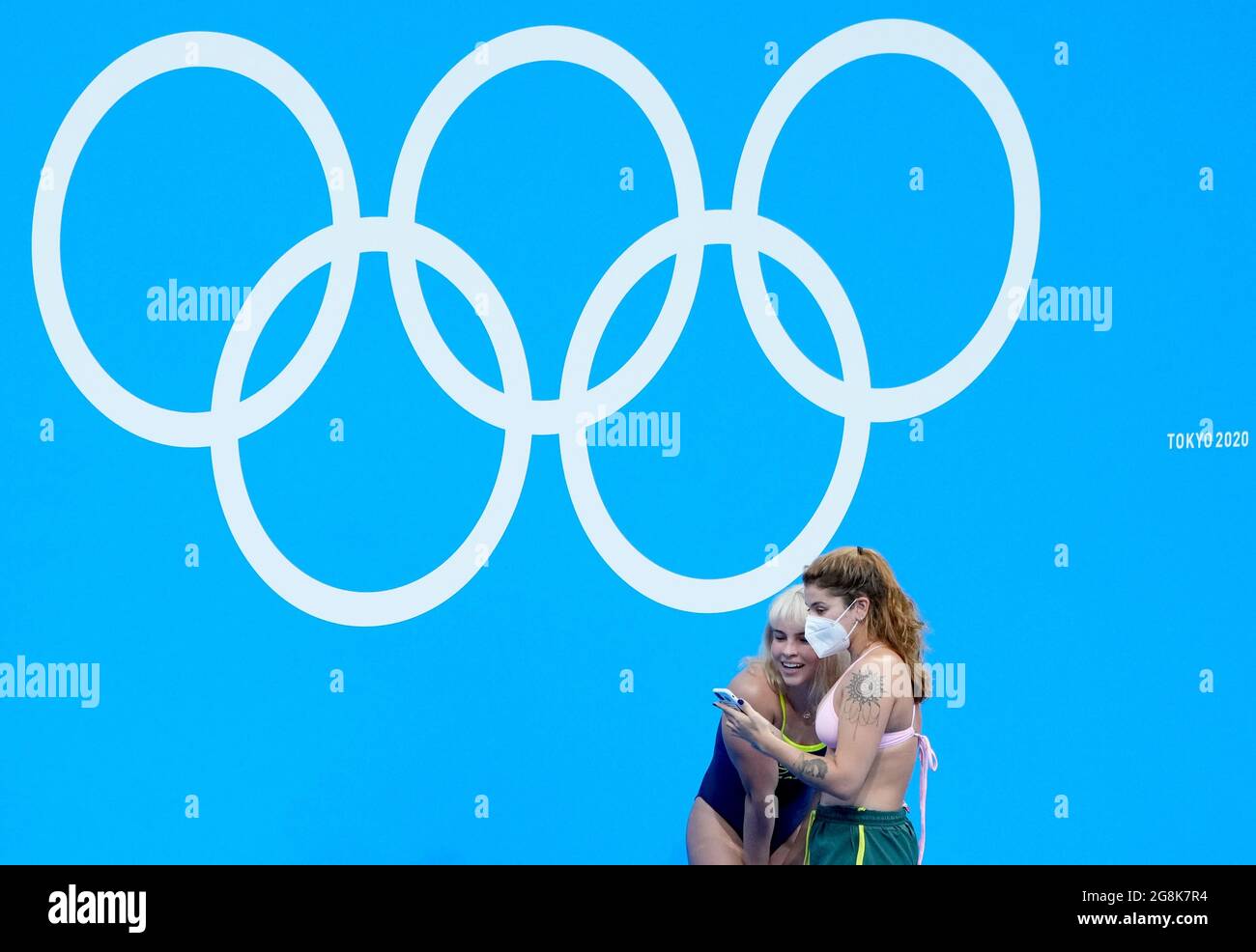 Tokyo, Japan. 21st July, 2021. Two swimmers of Brazil were seen during ...