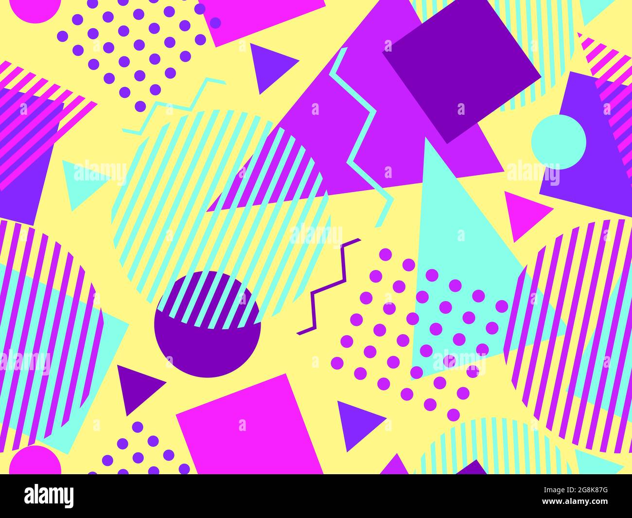 80s geometric seamless pattern with memphis elements. Trendy retro ...