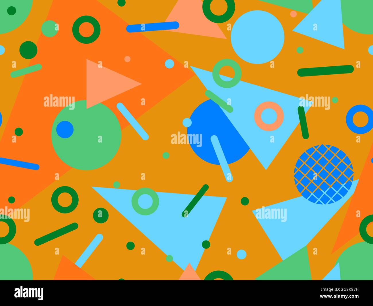 80s geometric seamless pattern with memphis elements. Trendy retro ...