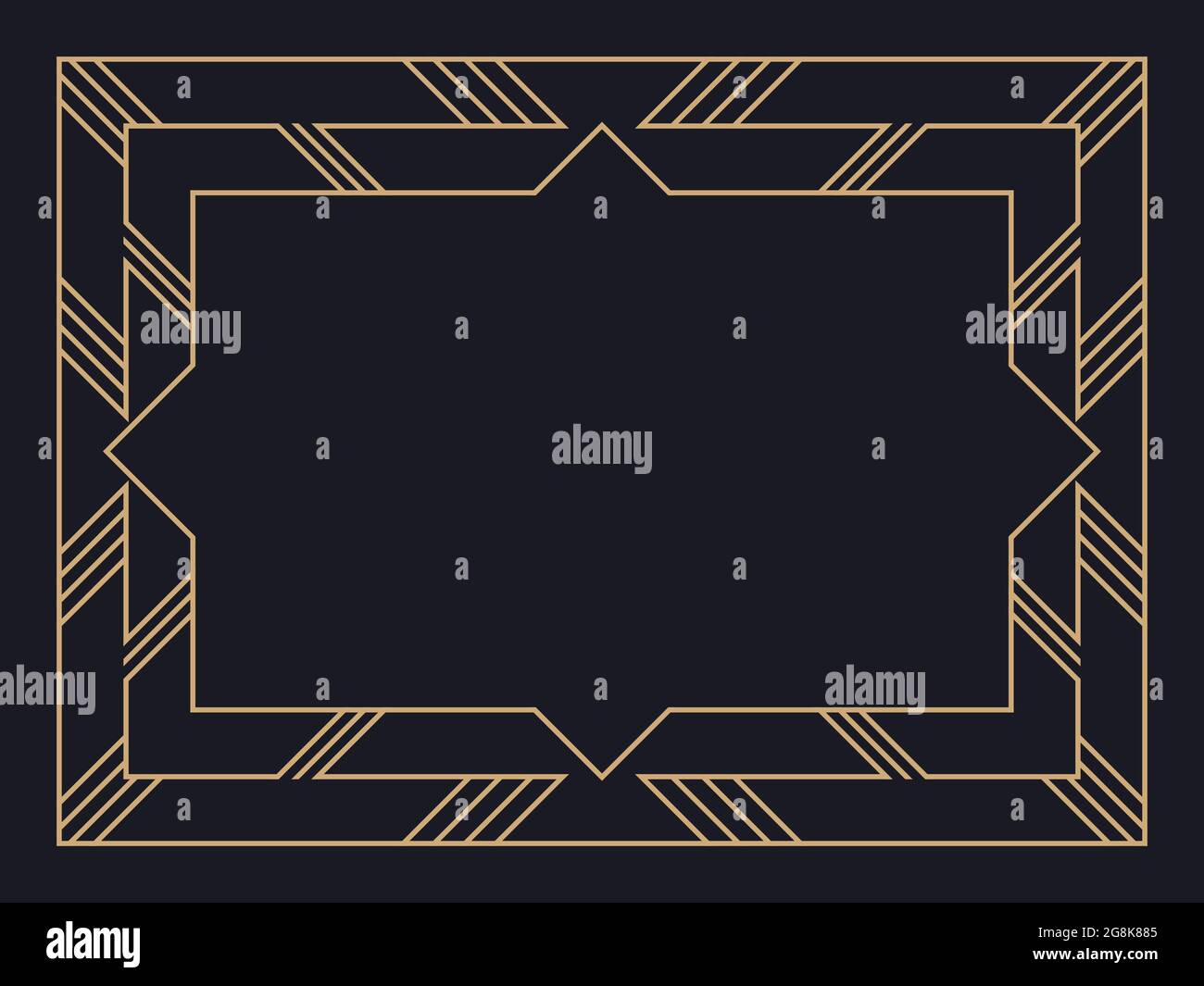 Art deco frame. Vintage linear border. Design a template for ...