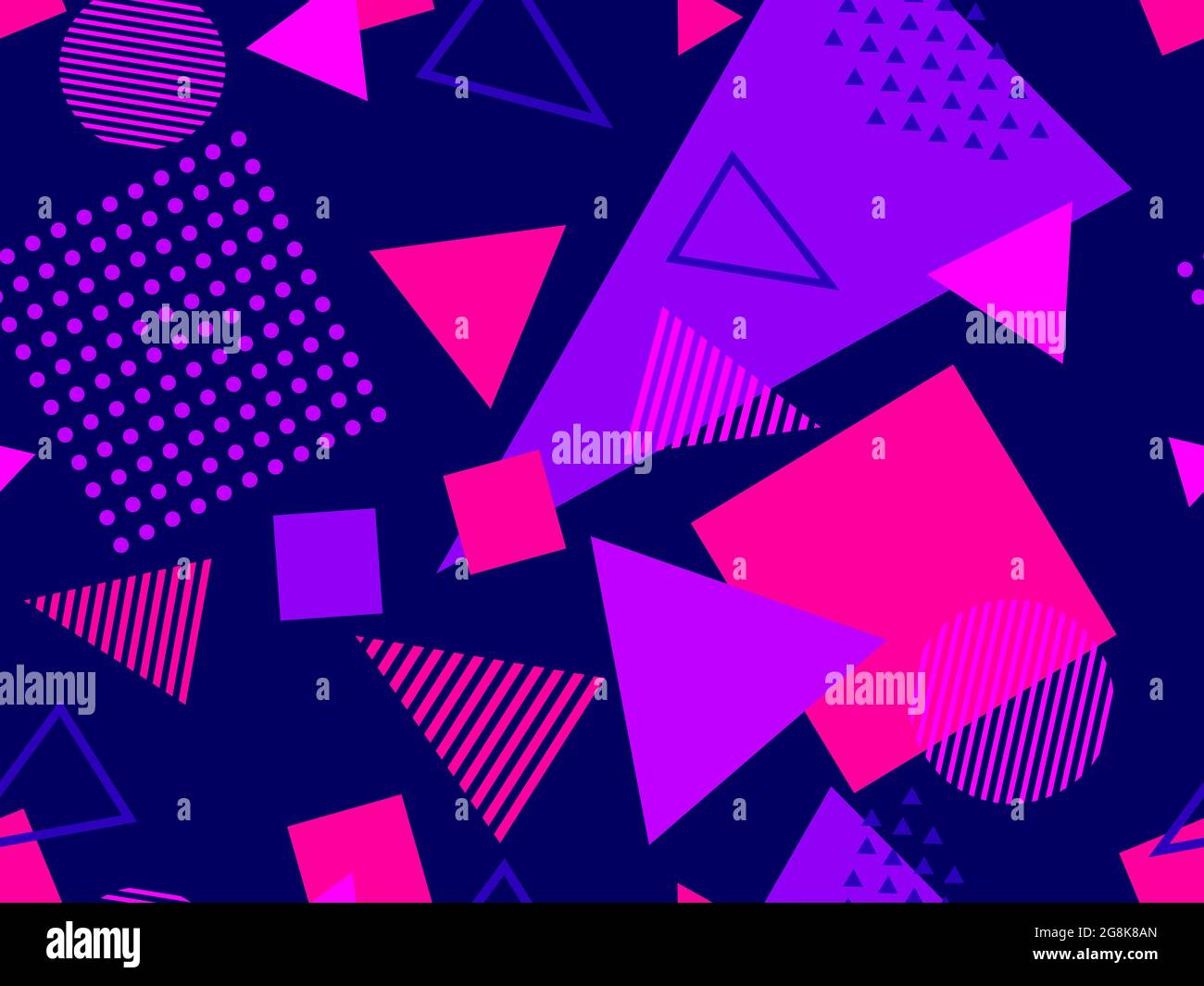 Memphis seamless pattern. Geometric elements memphis in the style of 80 ...