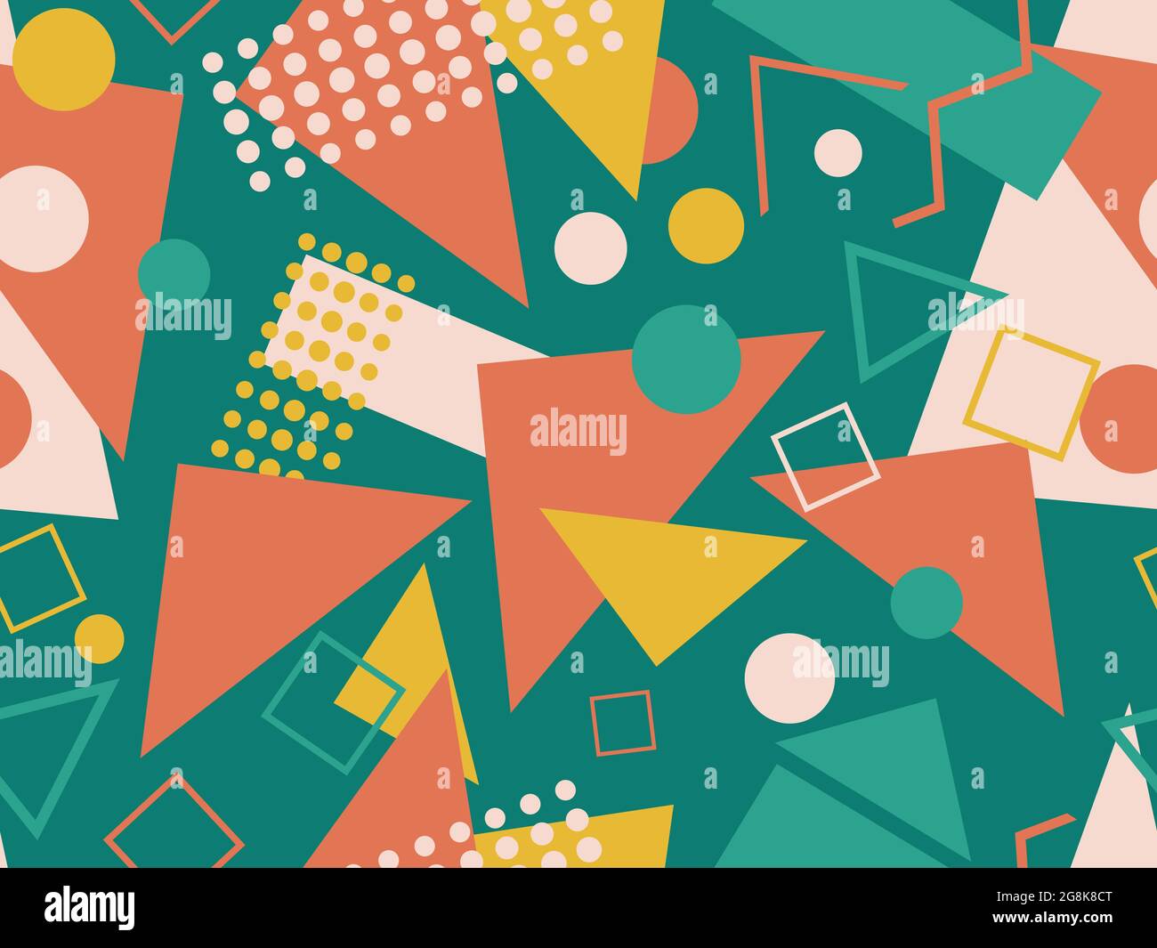 Memphis seamless pattern. Geometric elements memphis in the style of 80 ...