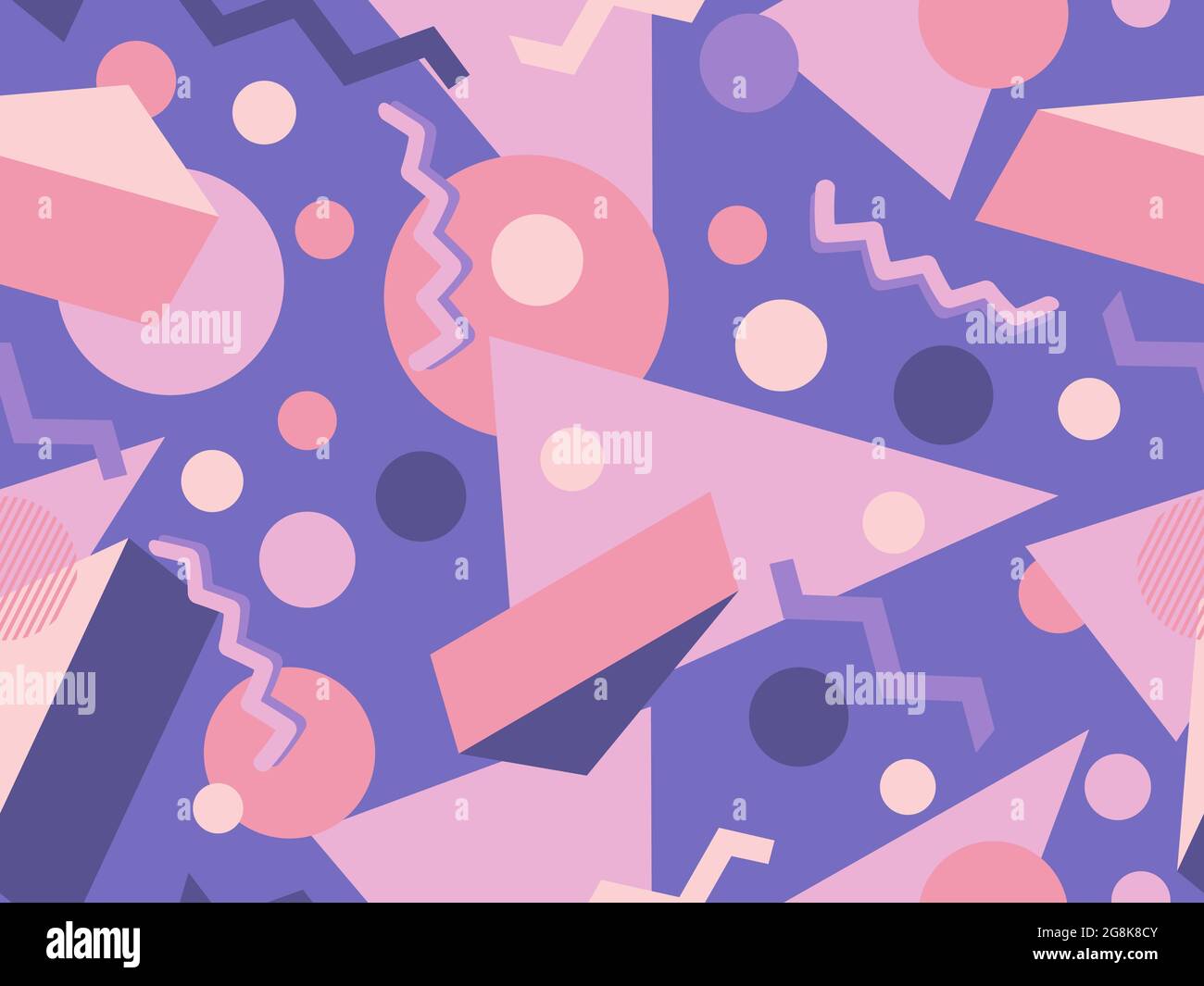 Memphis seamless pattern. Geometric elements memphis in the style of 80 ...