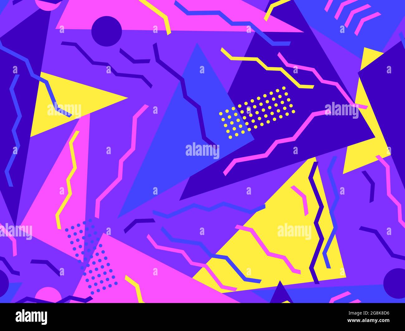 80s geometric seamless pattern with memphis elements. Trendy retro ...