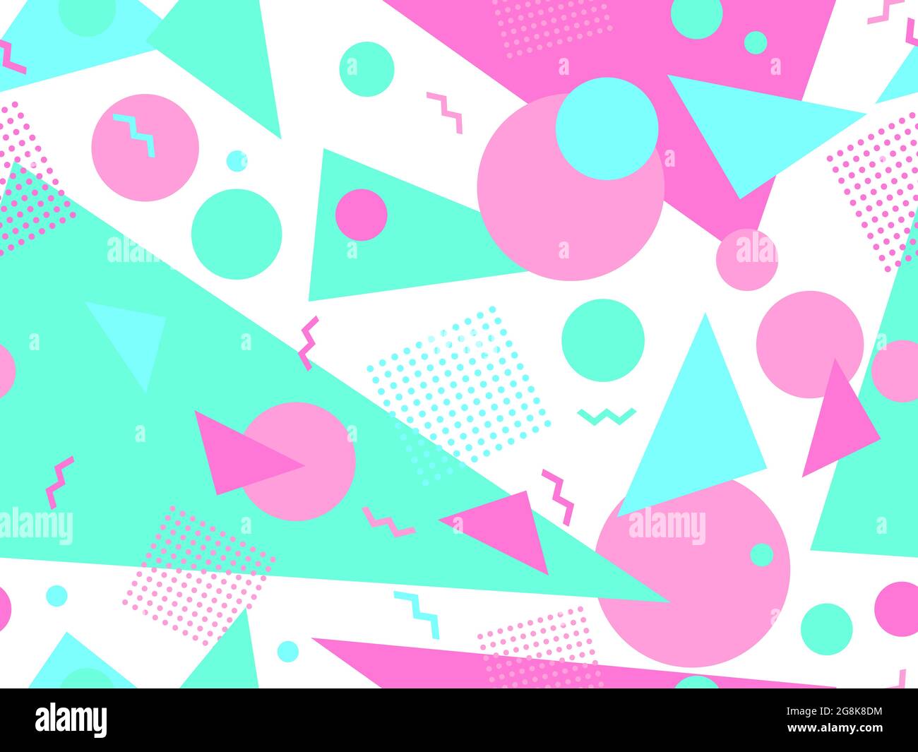 80s geometric seamless pattern with memphis elements. Trendy retro ...