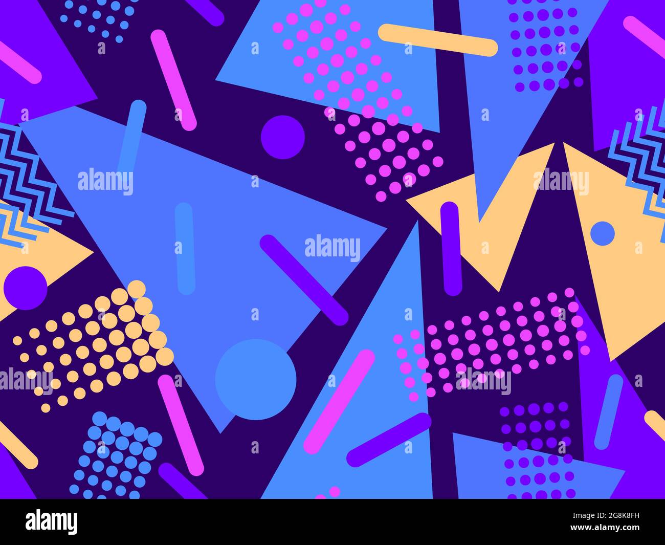 80s geometric seamless pattern with memphis elements. Trendy retro ...