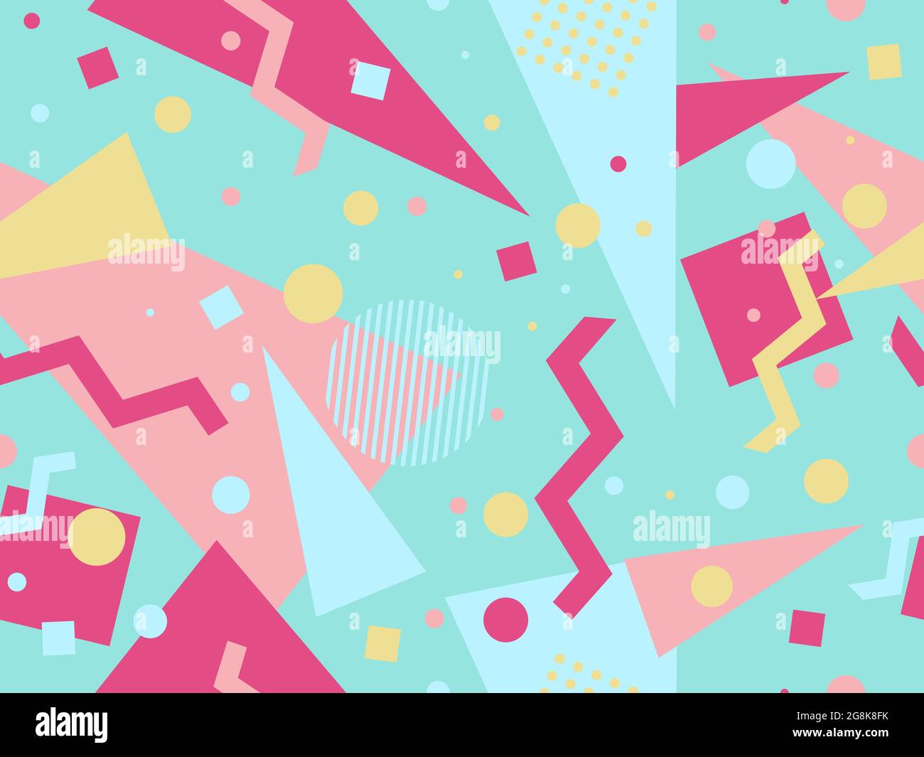 80s geometric seamless pattern with memphis elements. Trendy retro ...