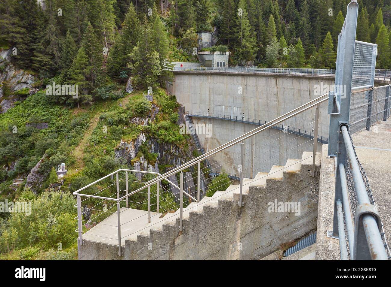 Views of dam from crown - Sufnersee dam, Sufers, Switzerland Stock ...