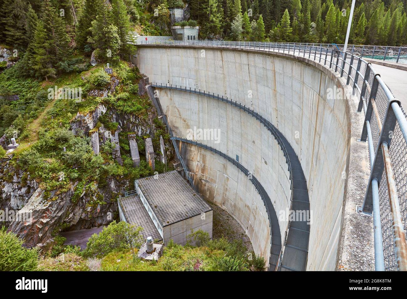 Views of dam from crown - Sufnersee dam, Sufers, Switzerland Stock ...