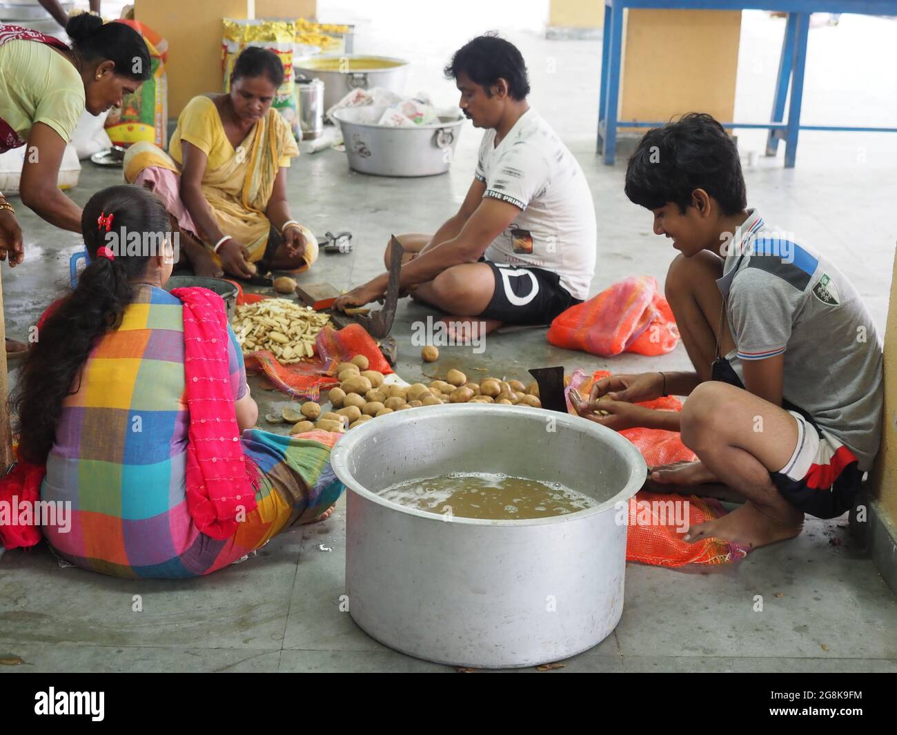 KOLKA, INDIA - Jun 30, 2021: Food prepared by local NGOs in the relief ...