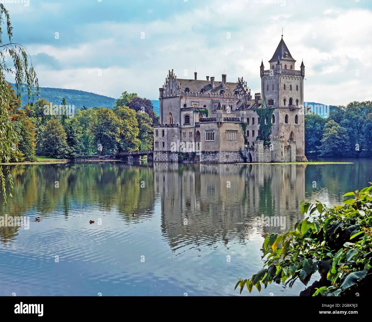 Castle Anif with lake, Austria Stock Photo - Alamy