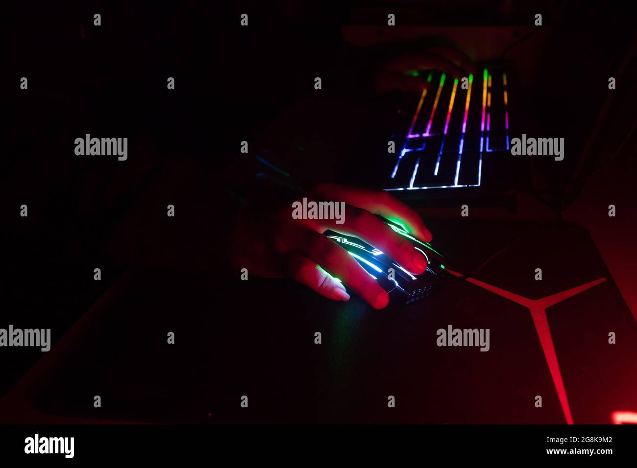 Gaming Setup with RGB light Stock Photo - Alamy