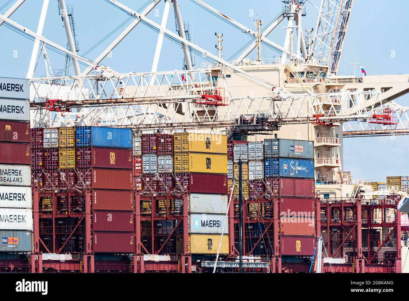 Koper, Slovenia - July 12, 2021: Container ship in the port. Sea ...