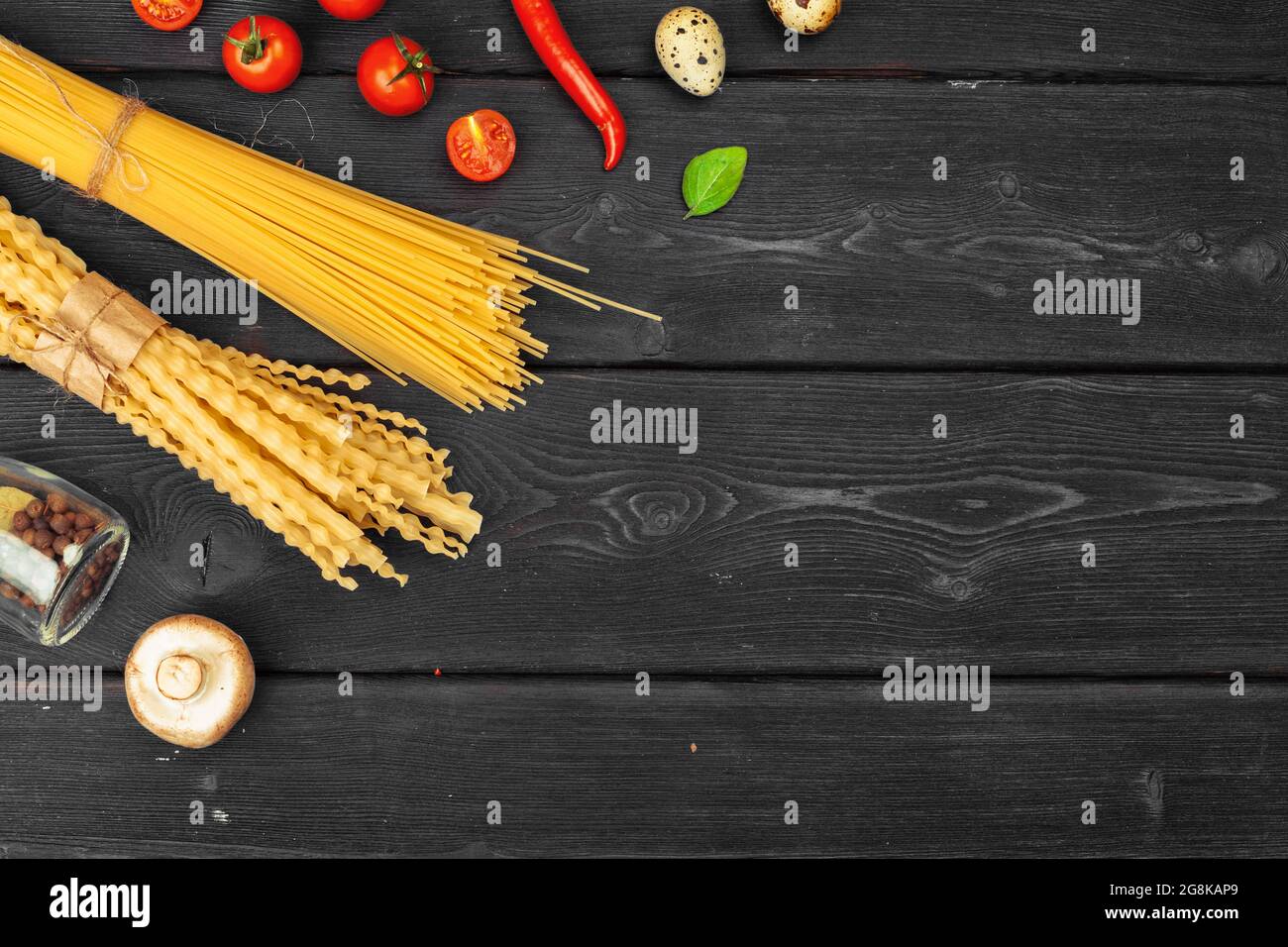 Top view of raw Italian pasta Stock Photo - Alamy