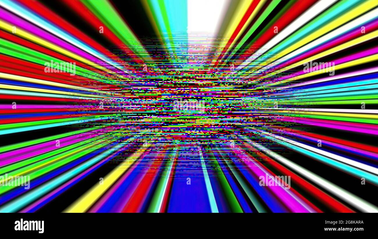 Colorful light rays and pixels Stock Photo - Alamy
