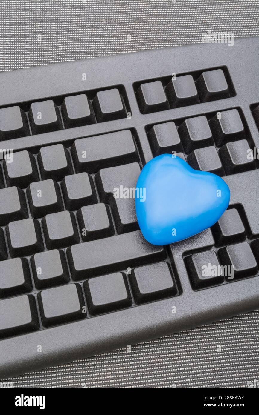 Blue heart + black Qwerty keyboard for Blue Monday, feeling gloomy ...
