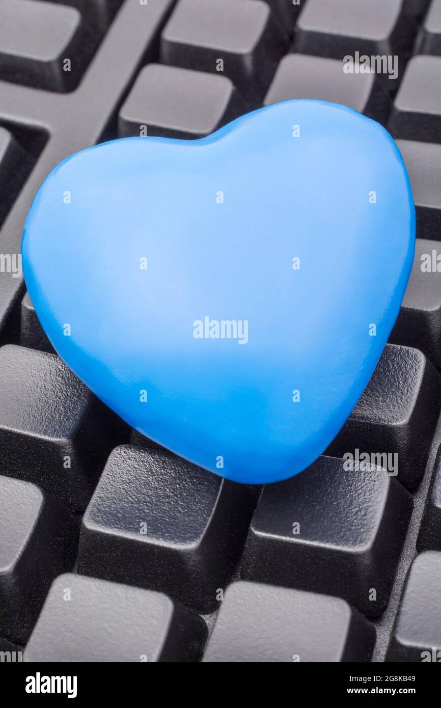Blue heart + black Qwerty keyboard for Blue Monday, feeling gloomy ...