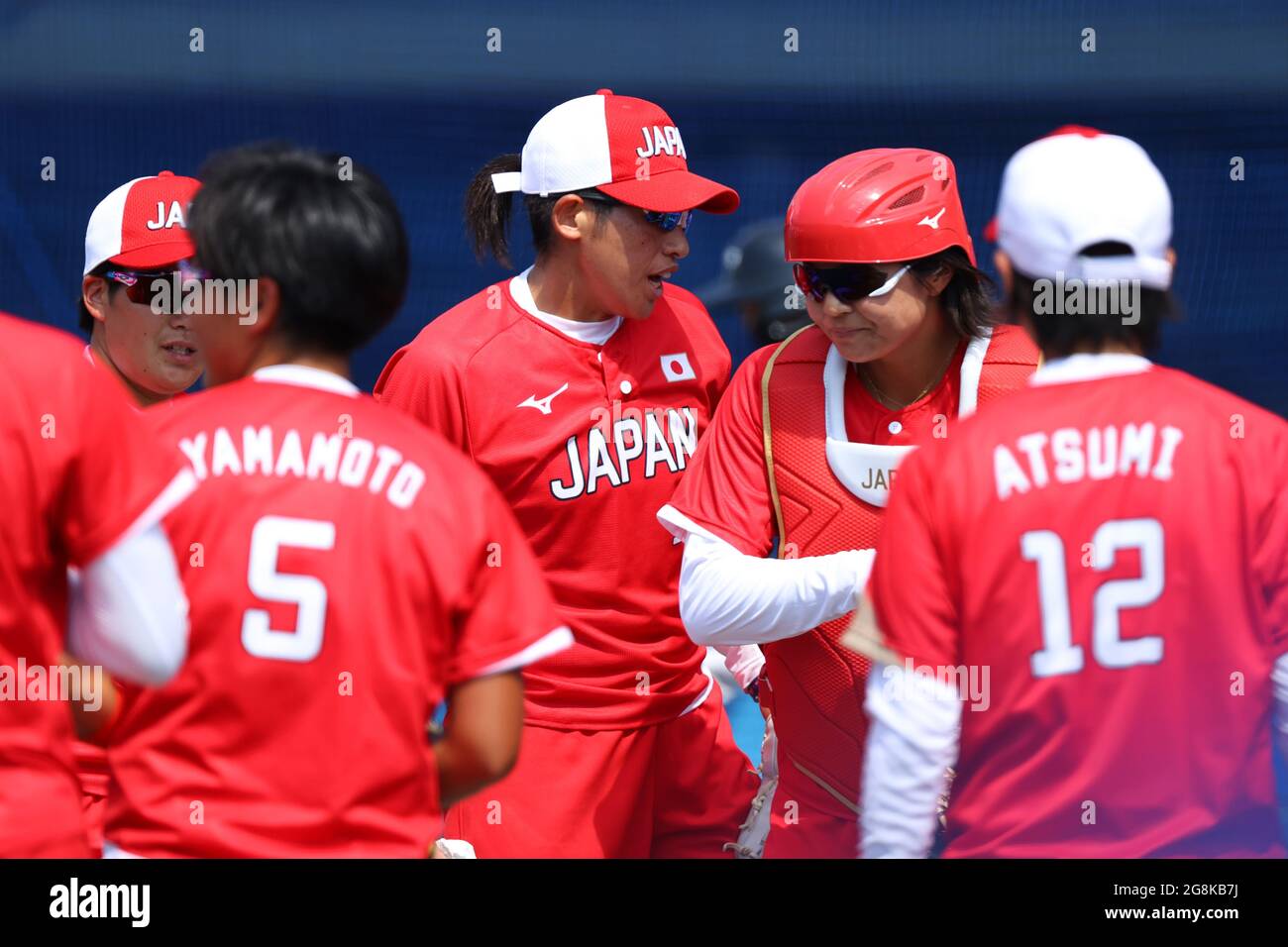 Fukushima, Japan. 21st July, 2021. Yukiko Ueno & Japan team group (JPN) Softball : Opening Round ...
