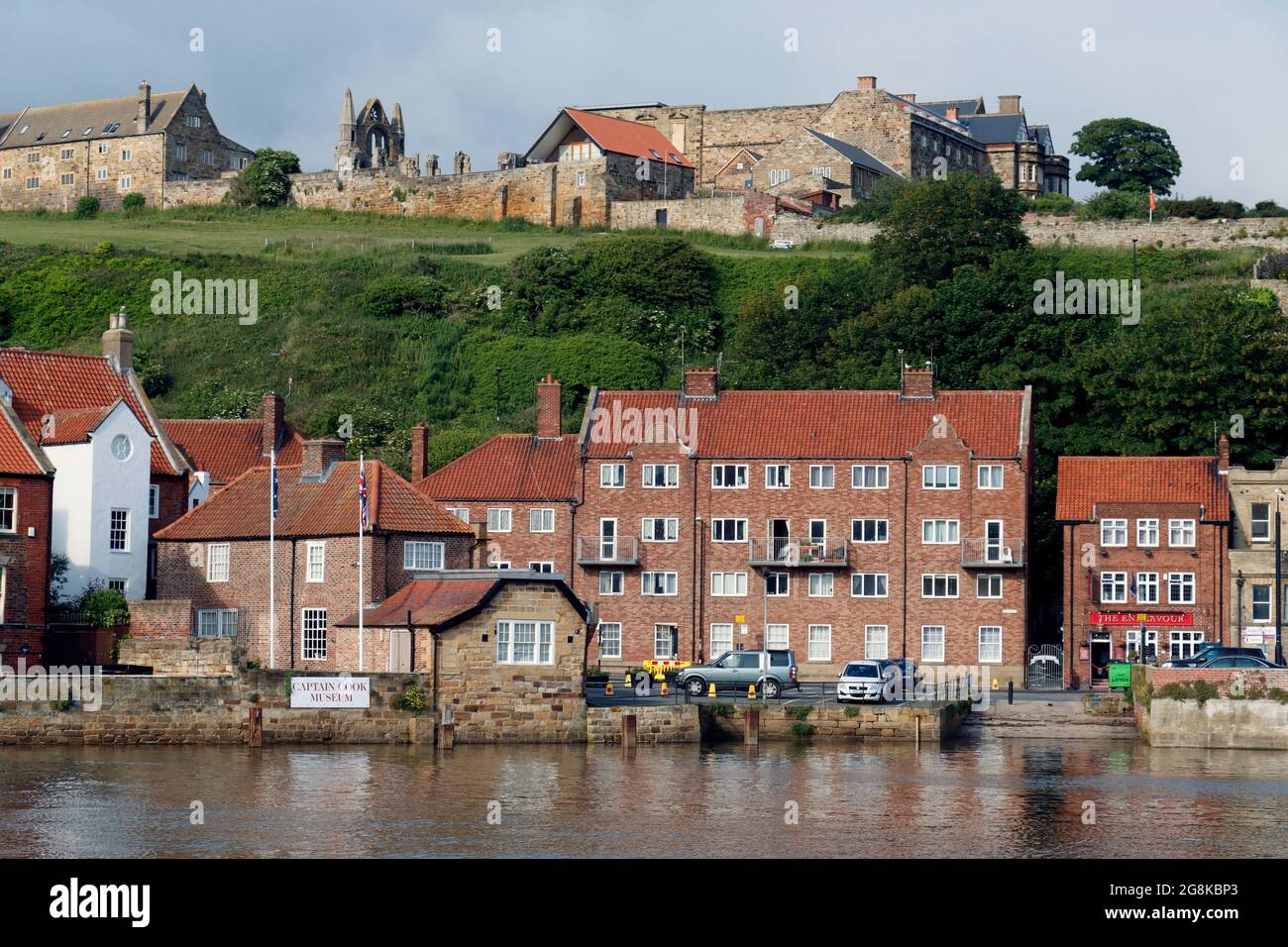 Whitby harbour and Abbey Stock Photo - Alamy