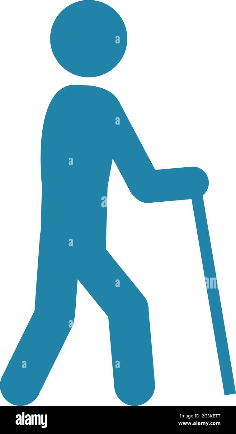 Pictogram old man cane hi-res stock photography and images - Alamy
