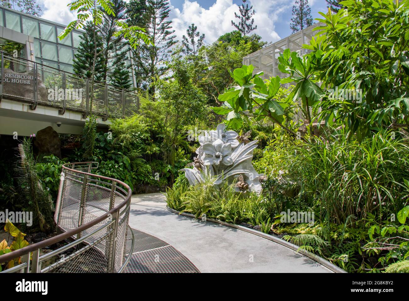 the statue in Tropical Montane Orchidetum of national orchid garden in ...