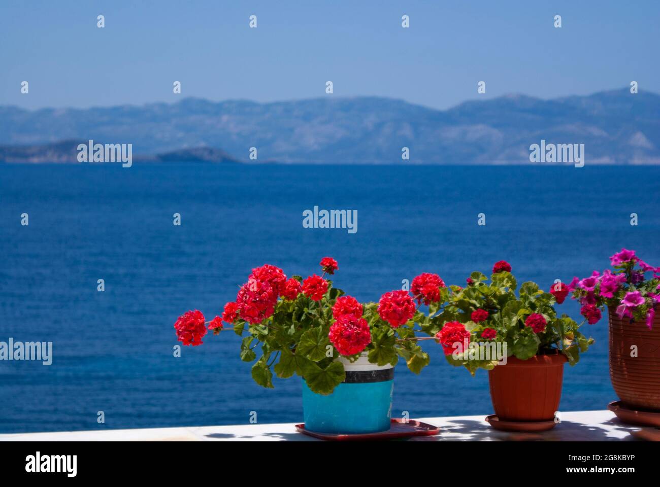 Spring flowers greece island sea hi-res stock photography and images ...