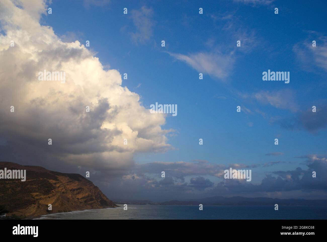 Dramatic cloudscape, Agia Galini, Greece Blue sky with clouds over the ...