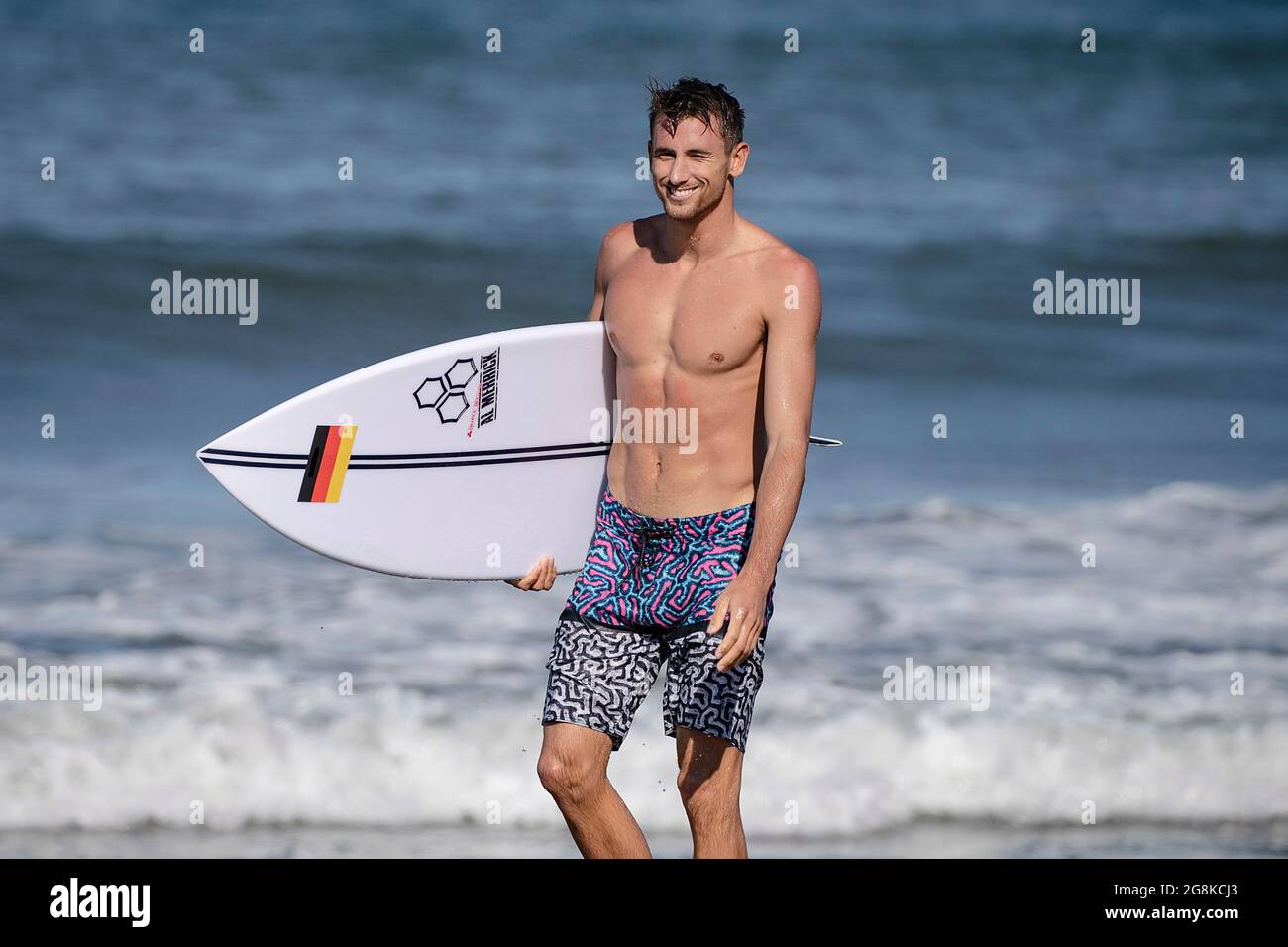 Tokyo, Japan. July 21 2021: Leon GLATZER (GER) in a good mood with a ...