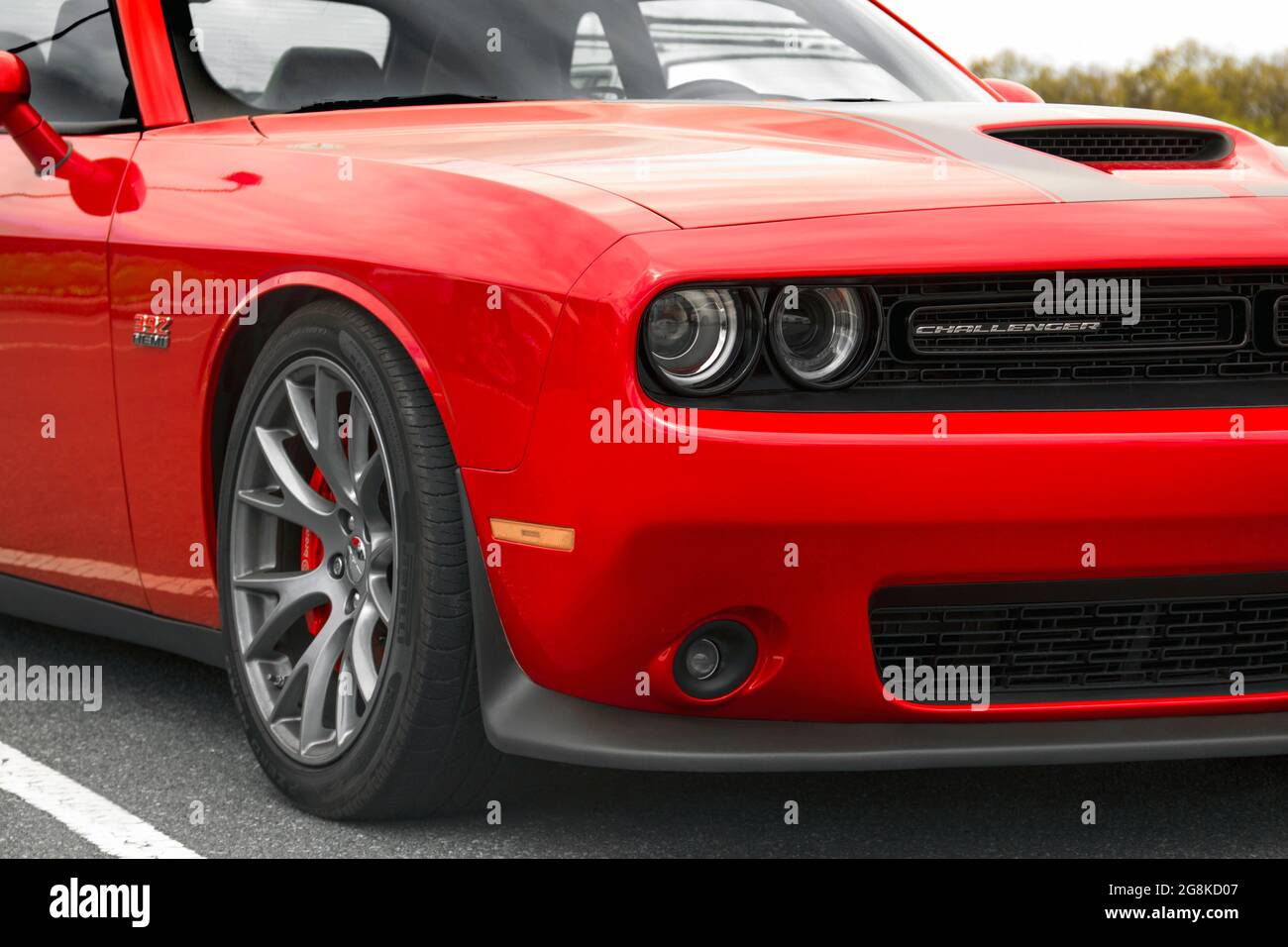 Kiev, Ukraine - April 21, 2020: Muscle Car Dodge Challenger SRT8 392 ...