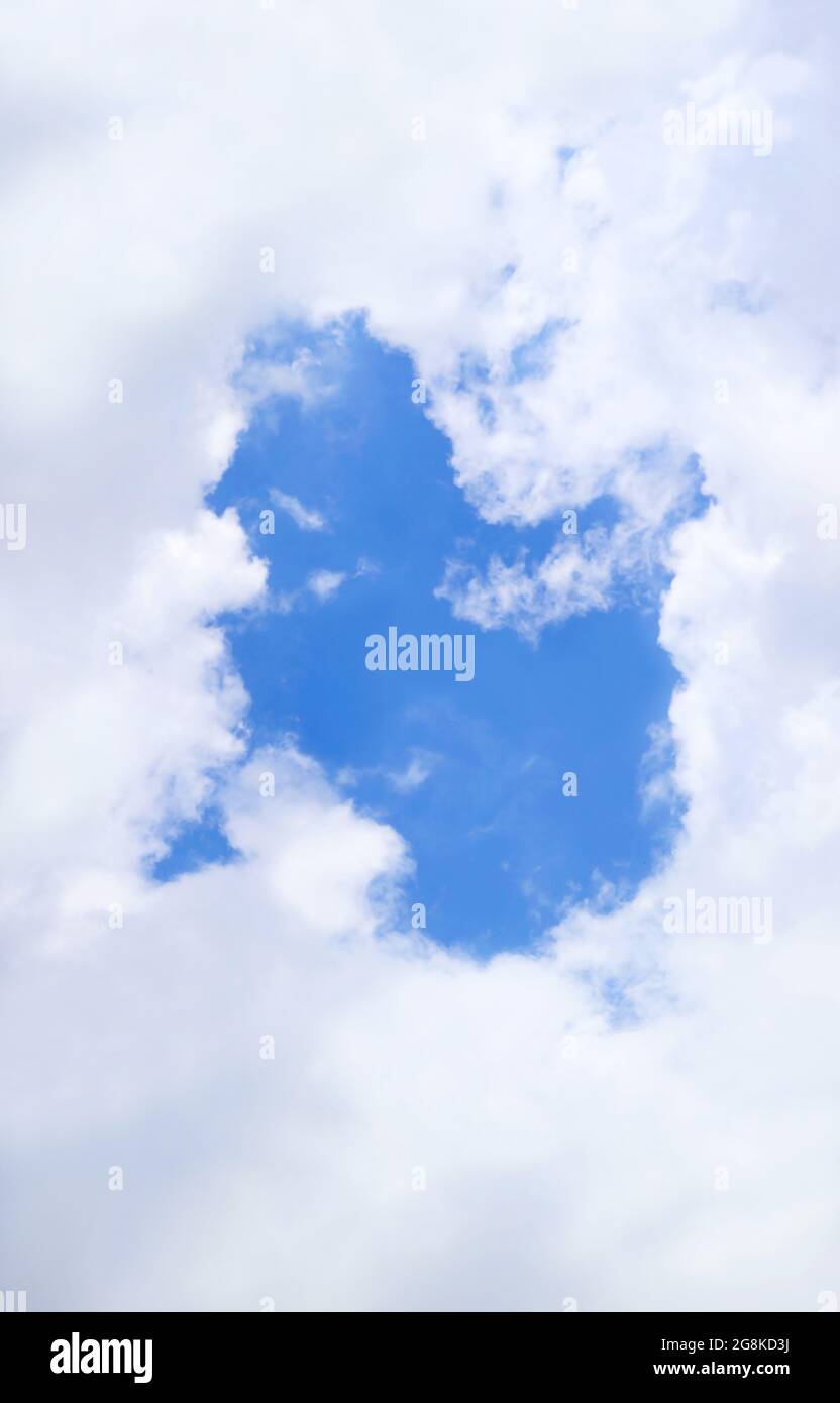 Natural Fluffy Clouds Frame with a Copy Space on Light Blue Sky Stock ...