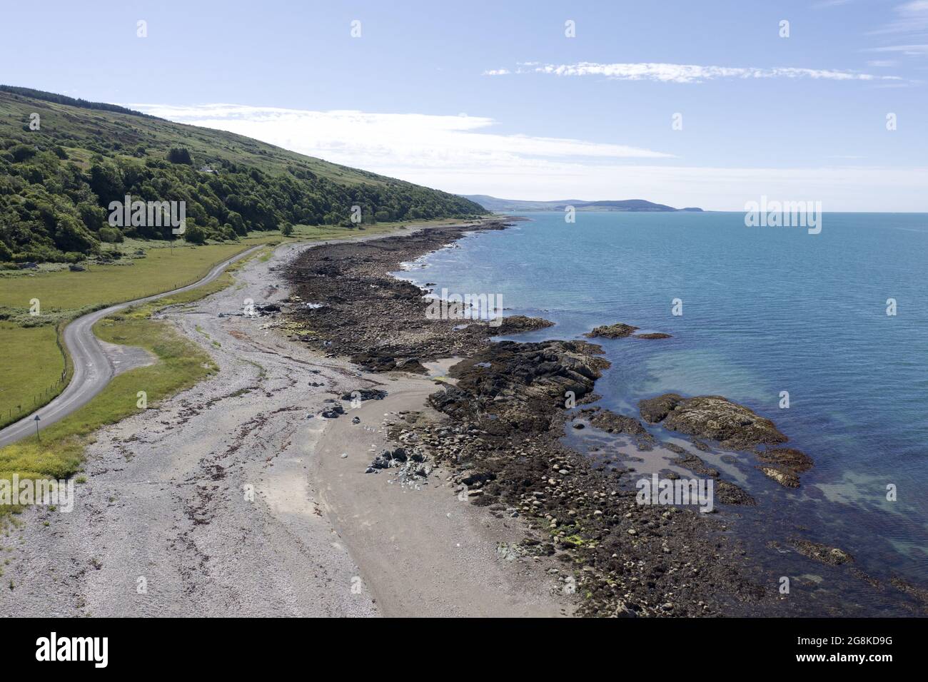 Stunning view of the beautiful island of Arran Scotland on a sunny day ...