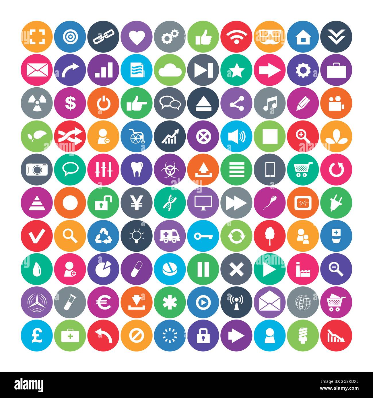 100 Universal Icons. Simplus series. Each icon is a single object ...