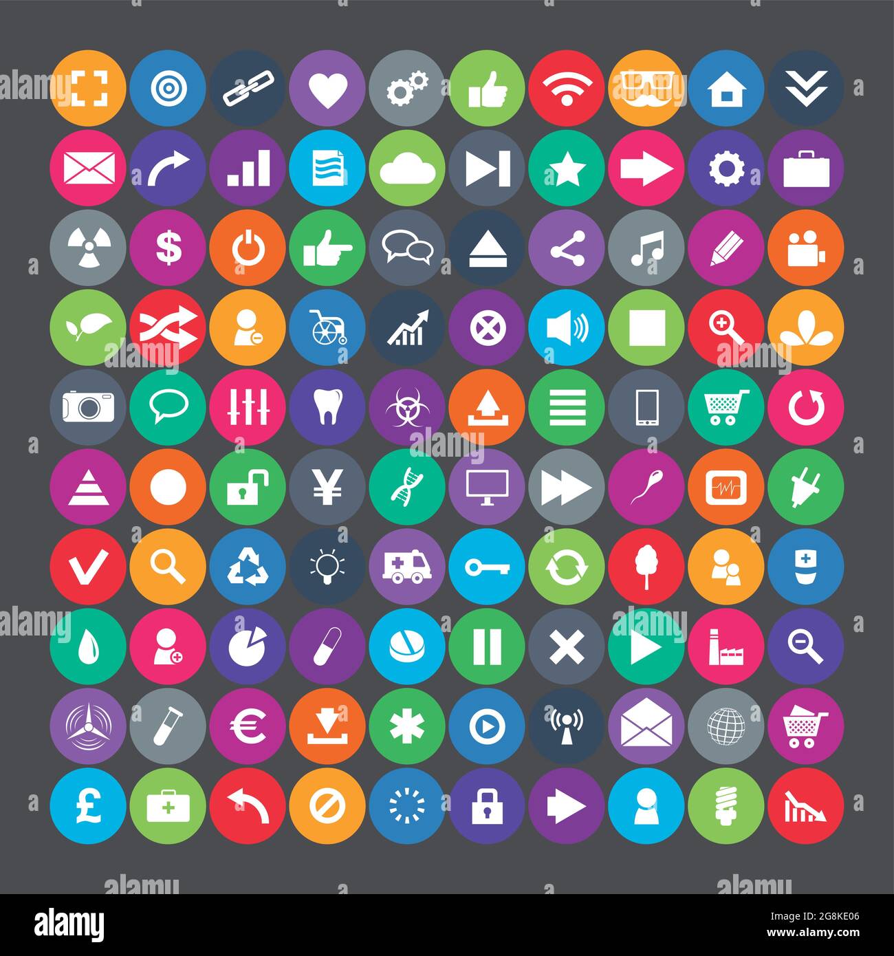 100 Universal Icons. Simplus series. Each icon is a single object ...