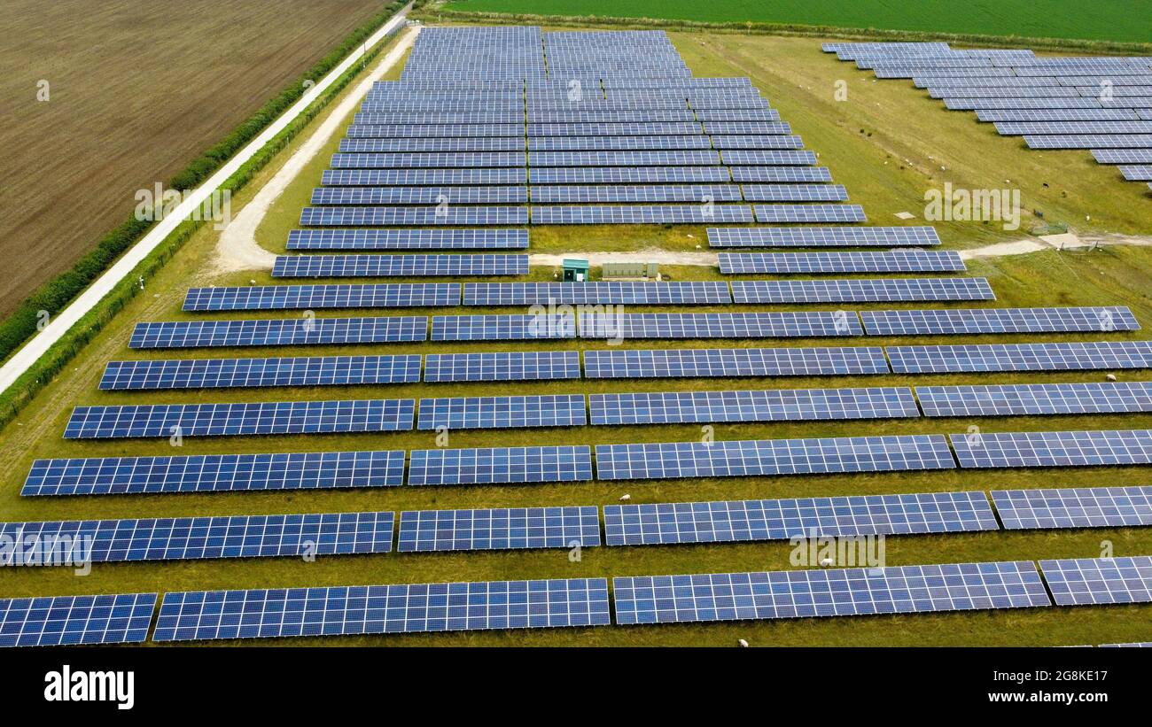Aerial view of a solar farm Stock Photo - Alamy