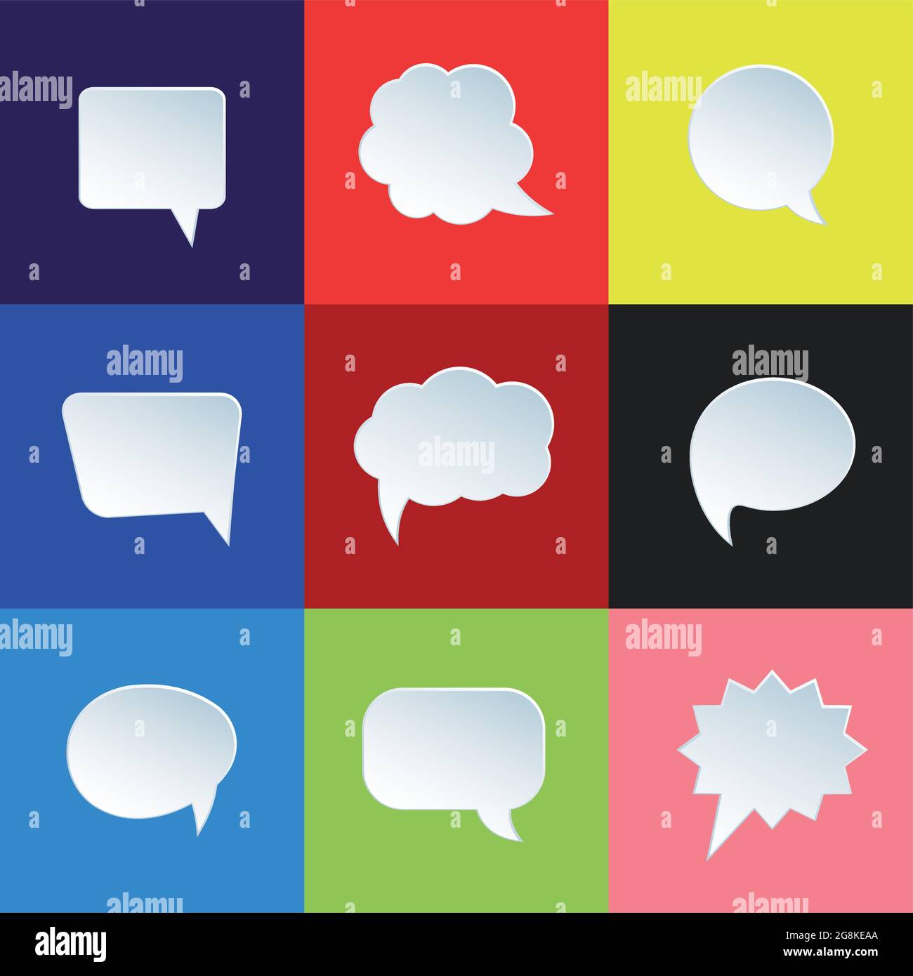 vector speech bubbles in flat design with shadows Stock Vector Image ...