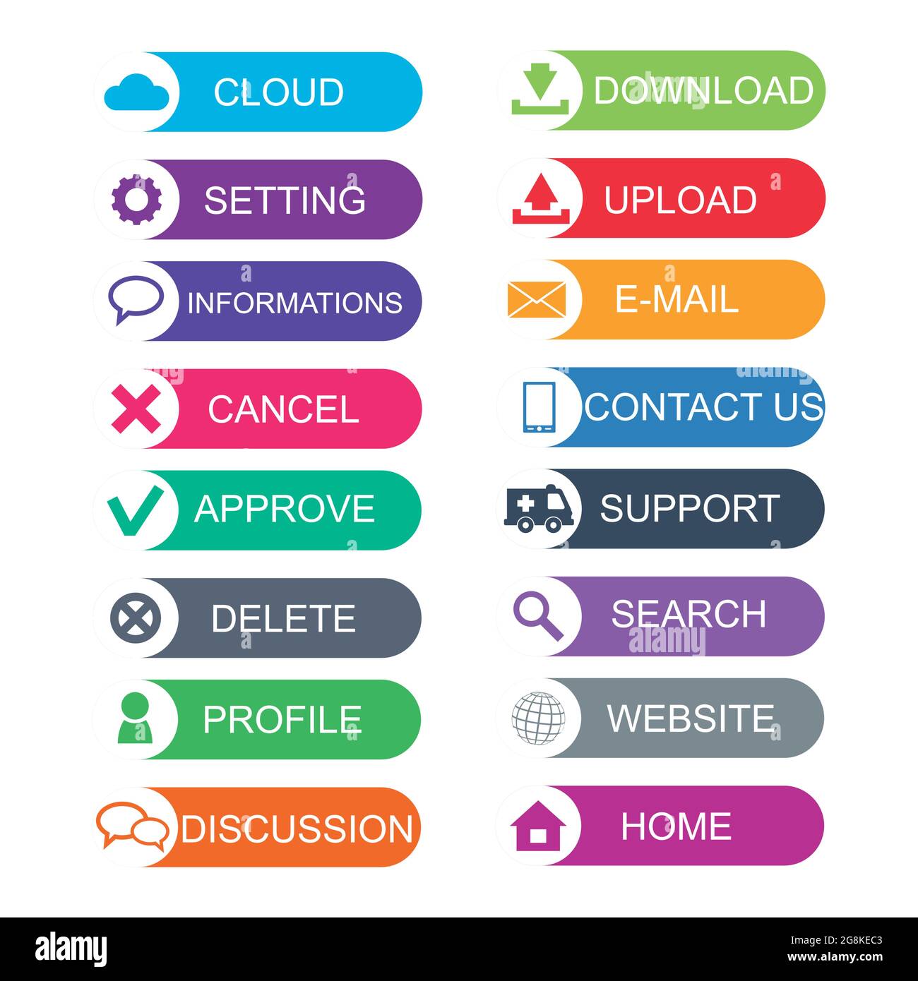 Set of vector buttons with metallic borders Stock Vector Image & Art ...