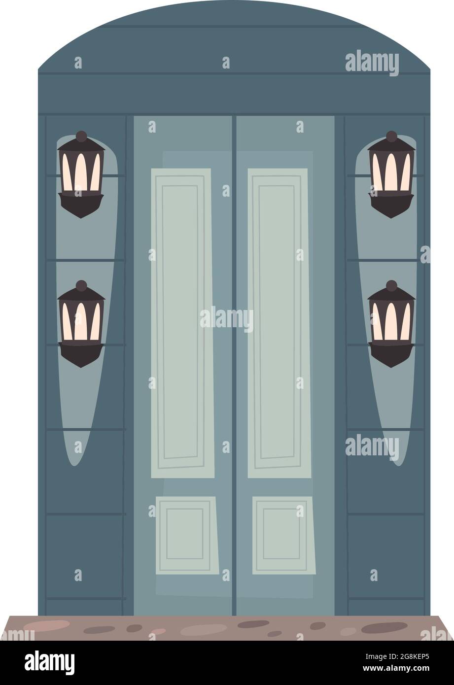 Gray entrance door front Stock Vector Images - Alamy