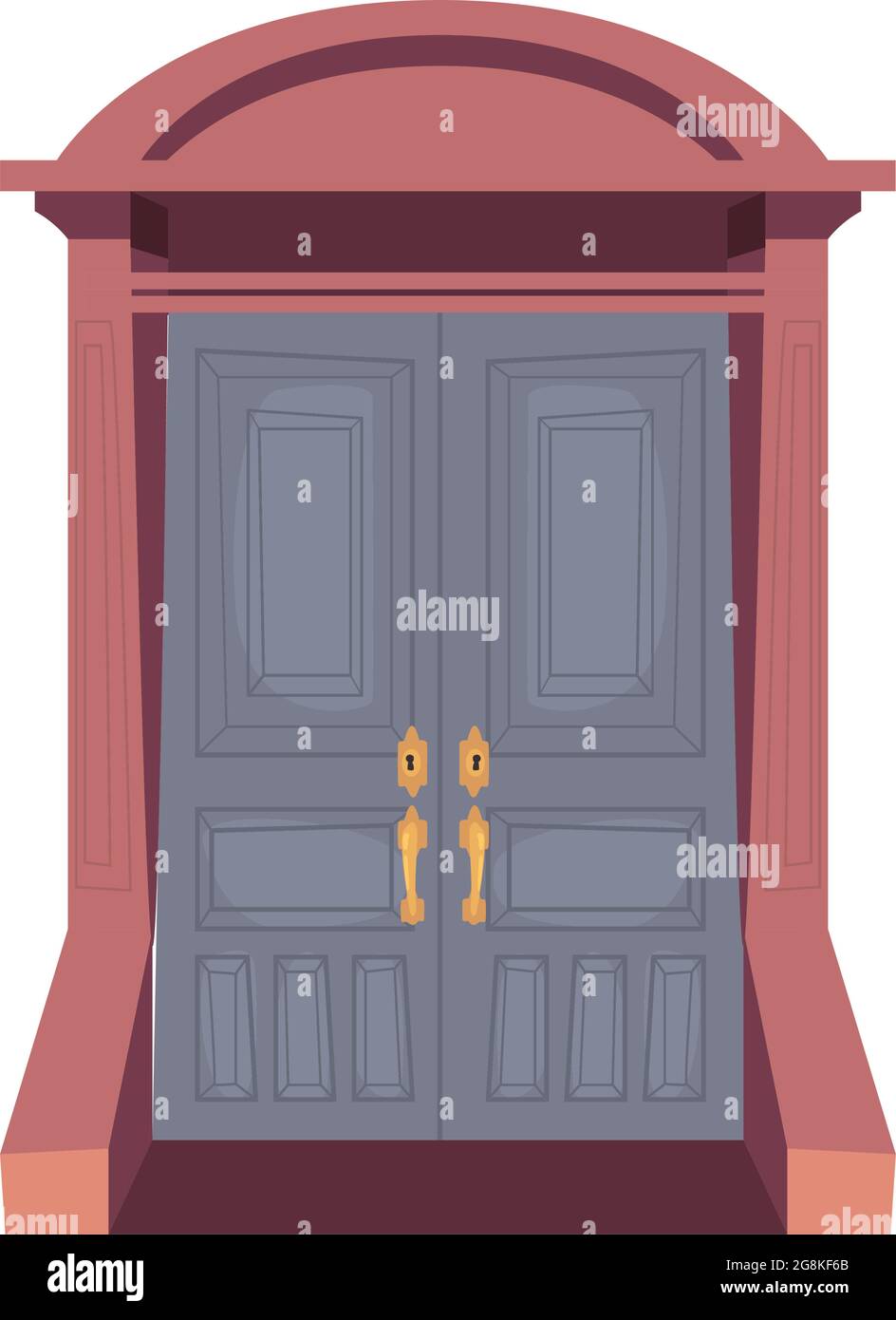 Gray entrance door front Stock Vector Images - Alamy