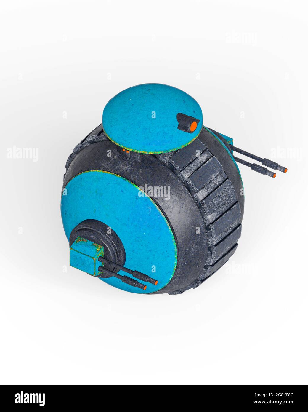 robot ball in white background isometric view, 3d illustration Stock ...