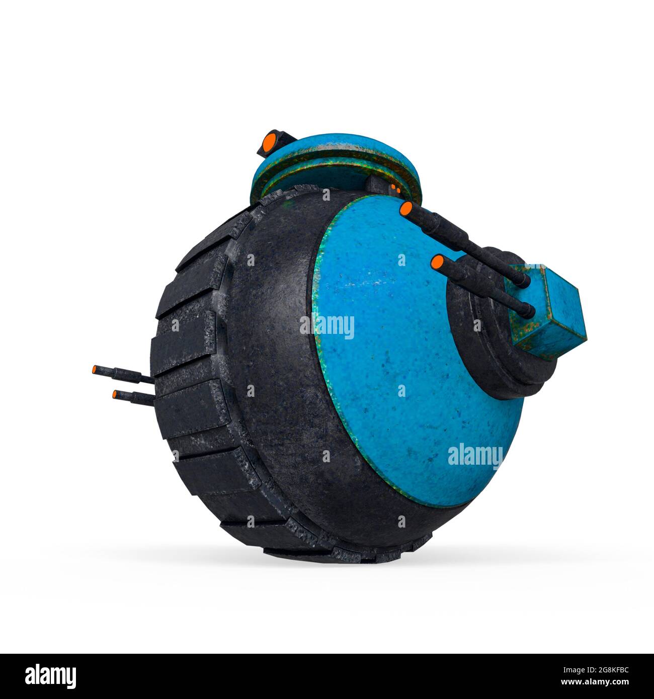 robot ball passing by in white background, 3d illustration Stock Photo ...