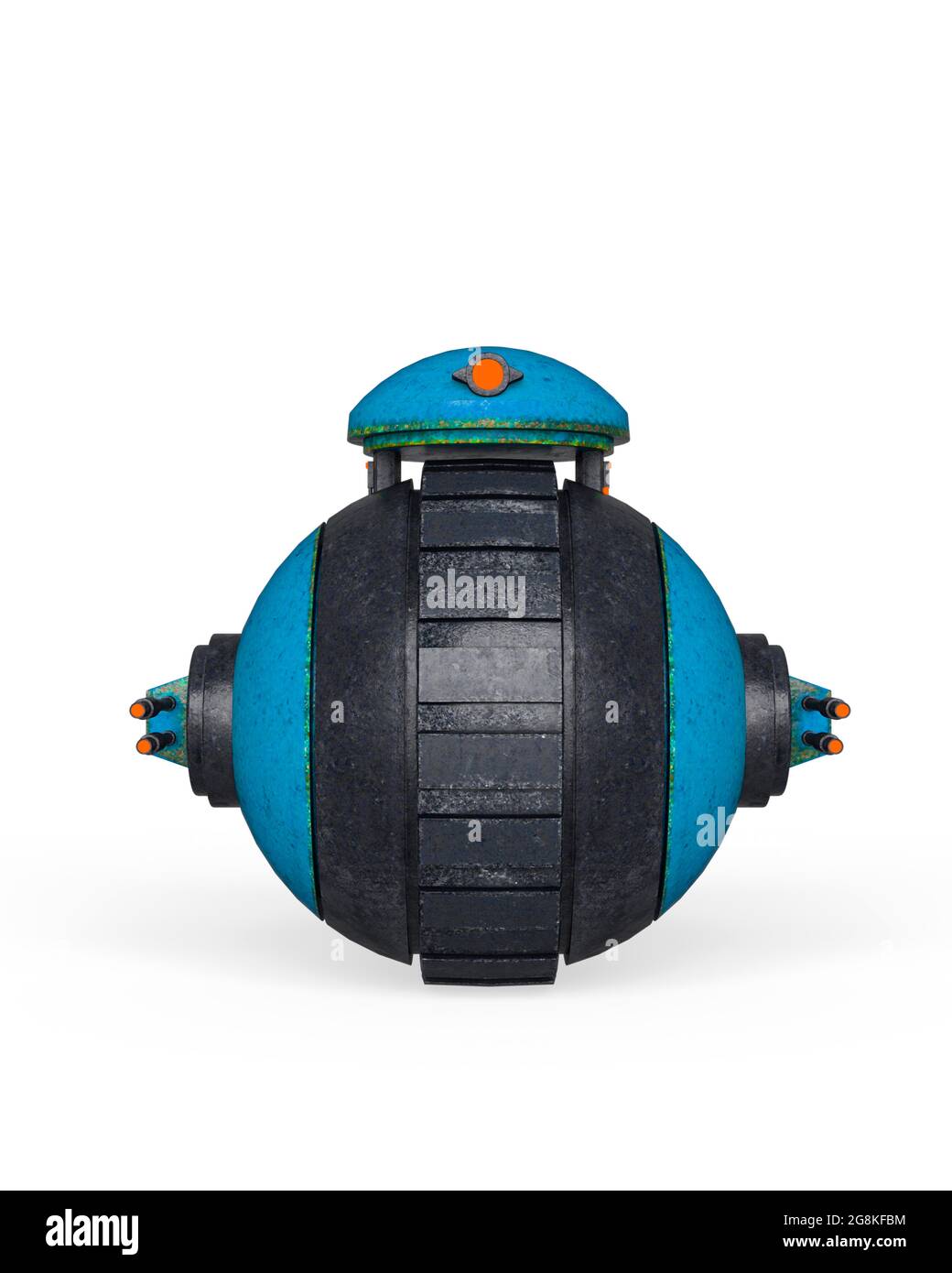 robot ball standing up in white background, 3d illustration Stock Photo ...