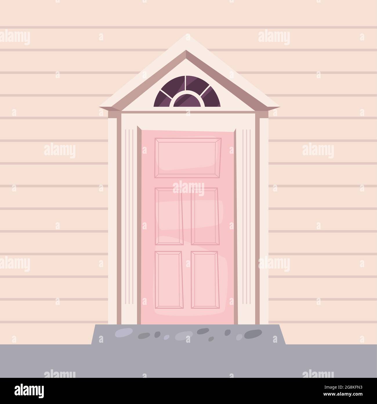 pink front door color scene Stock Vector Image & Art - Alamy