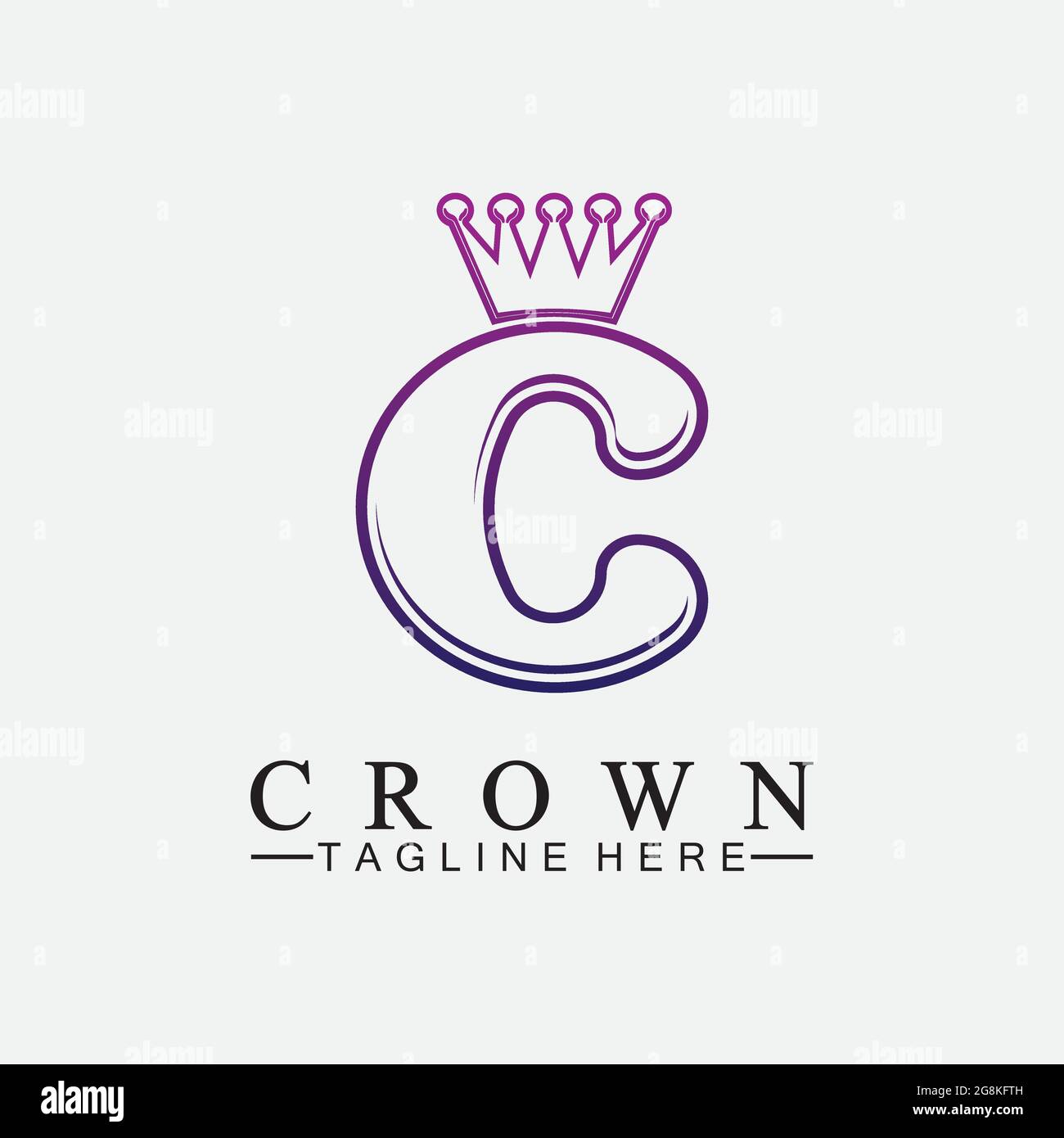 C initial Crown logo designs vector illustration design Stock Vector ...