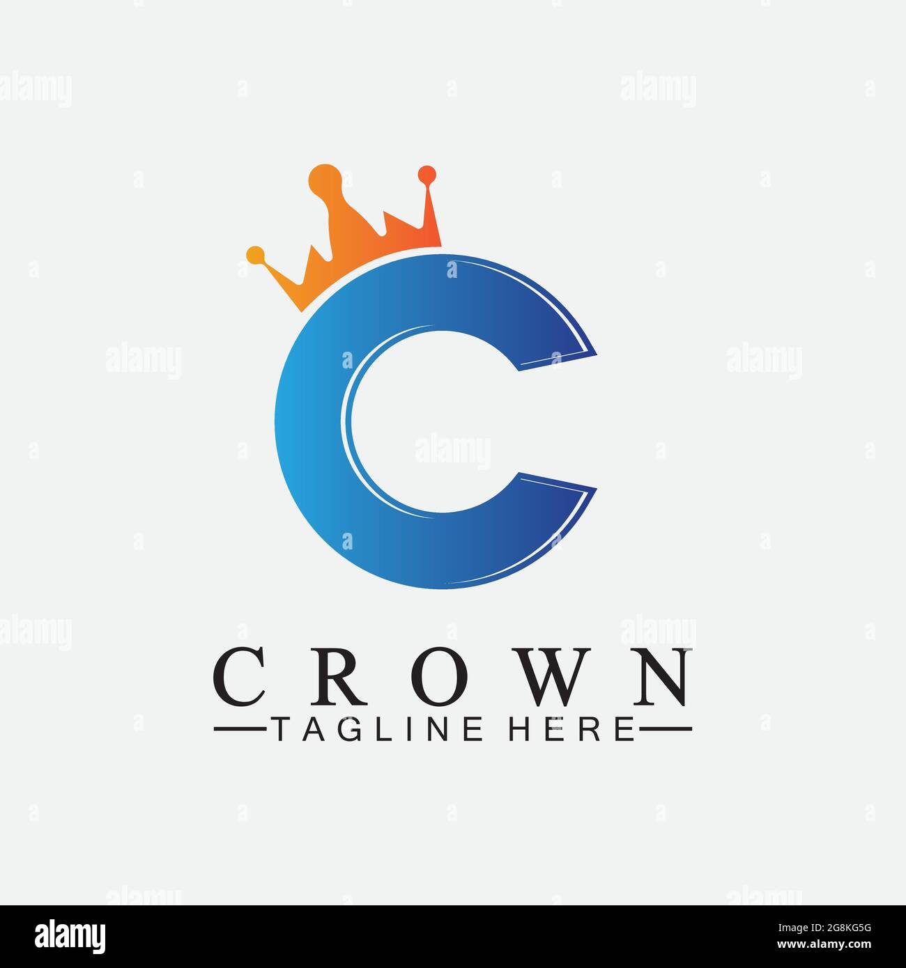 C initial Crown logo designs vector illustration design Stock Vector ...